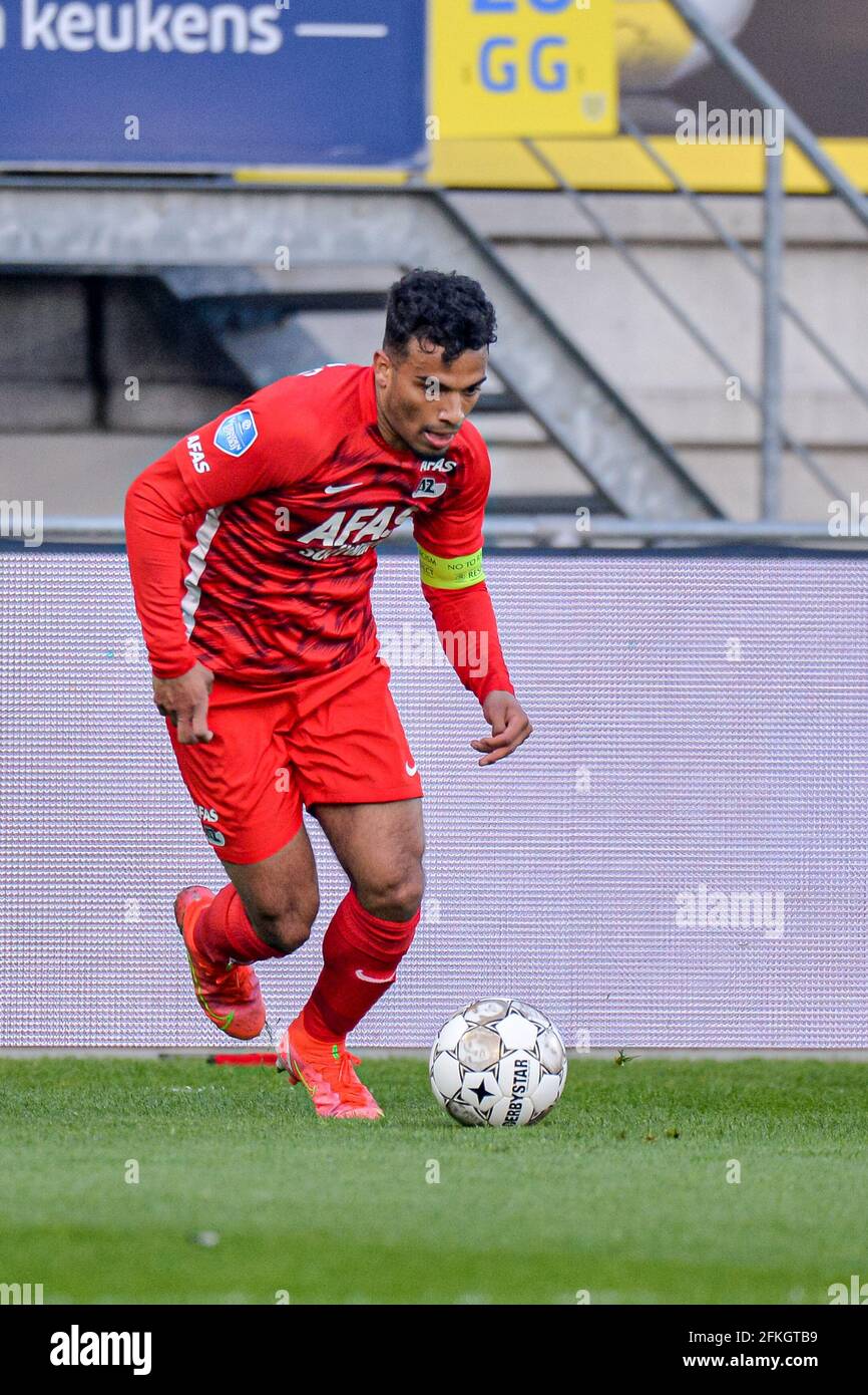 WAALWIJK, NETHERLANDS - MAY 1: Owen Wijndal of AZ during the Eredivisie match between RKC ...