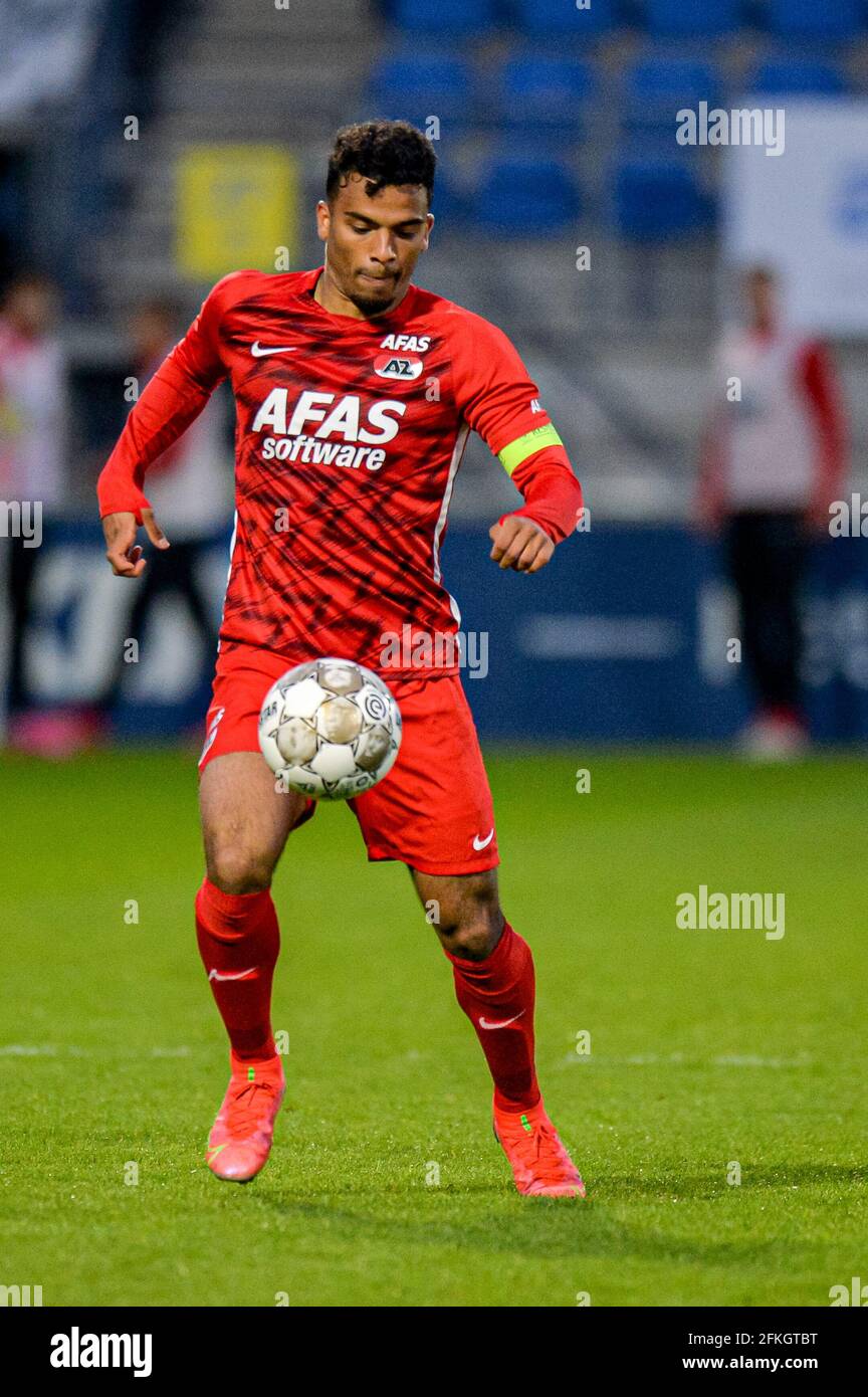 WAALWIJK, NETHERLANDS - MAY 1: Owen Wijndal of AZ during the Eredivisie match between RKC ...