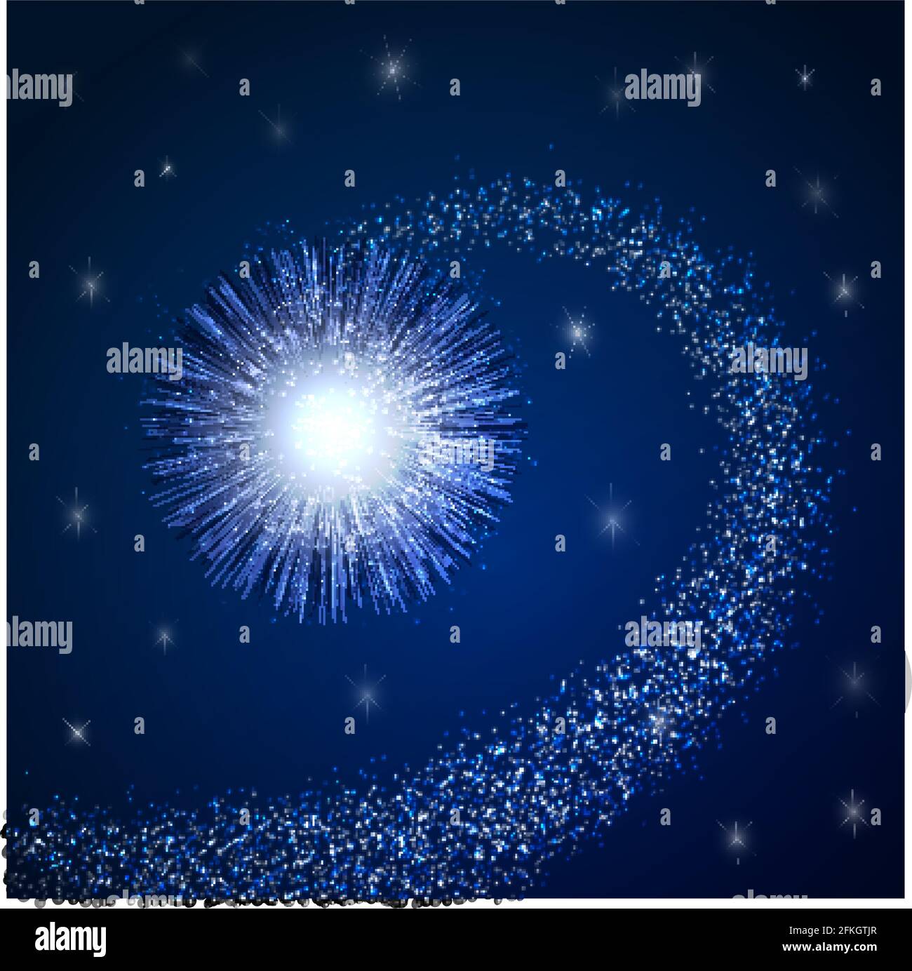 Star explosion in space with sparkling particles. Magic background ...