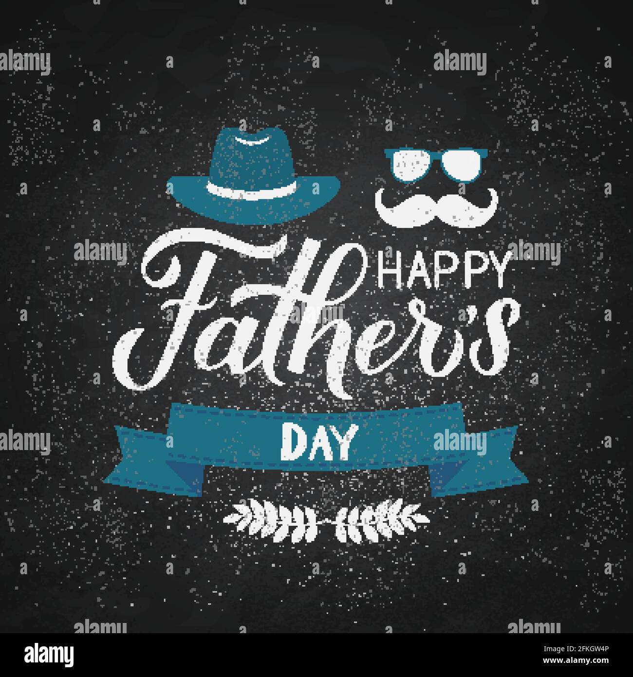 Happy Father s Day calligraphy hand lettering with hat, glasses and ...