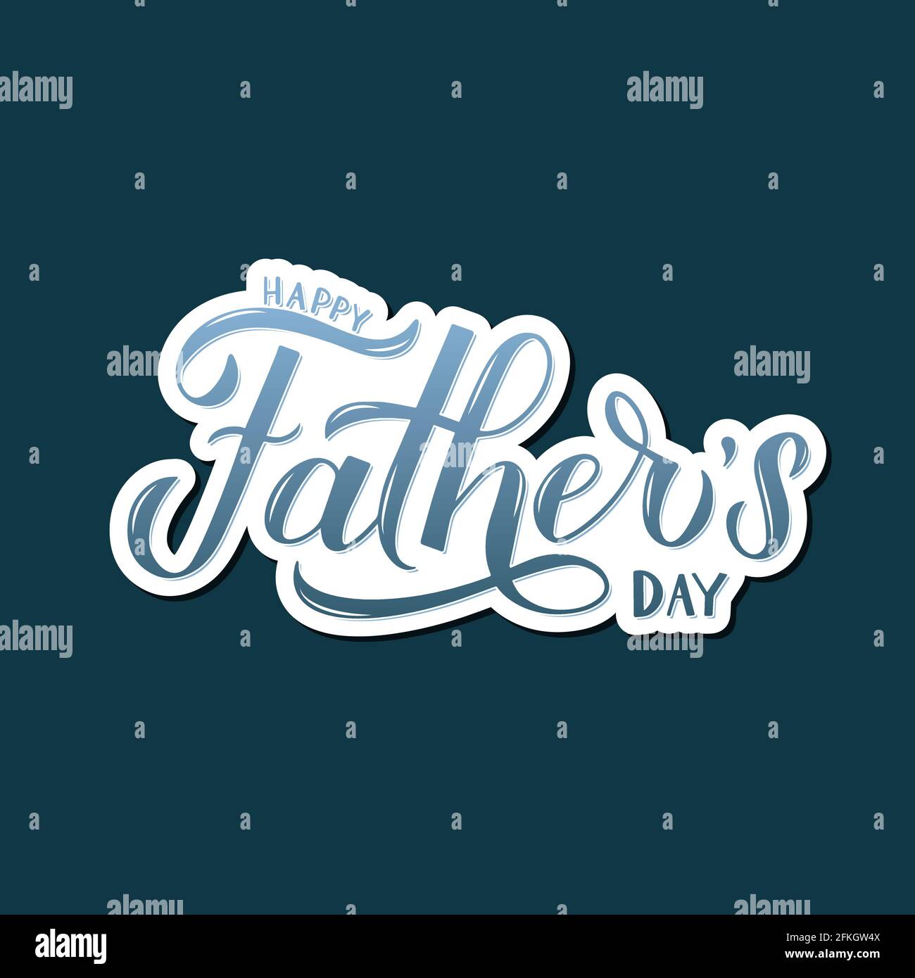 Happy Father s Day calligraphy hand lettering on dark blue background ...