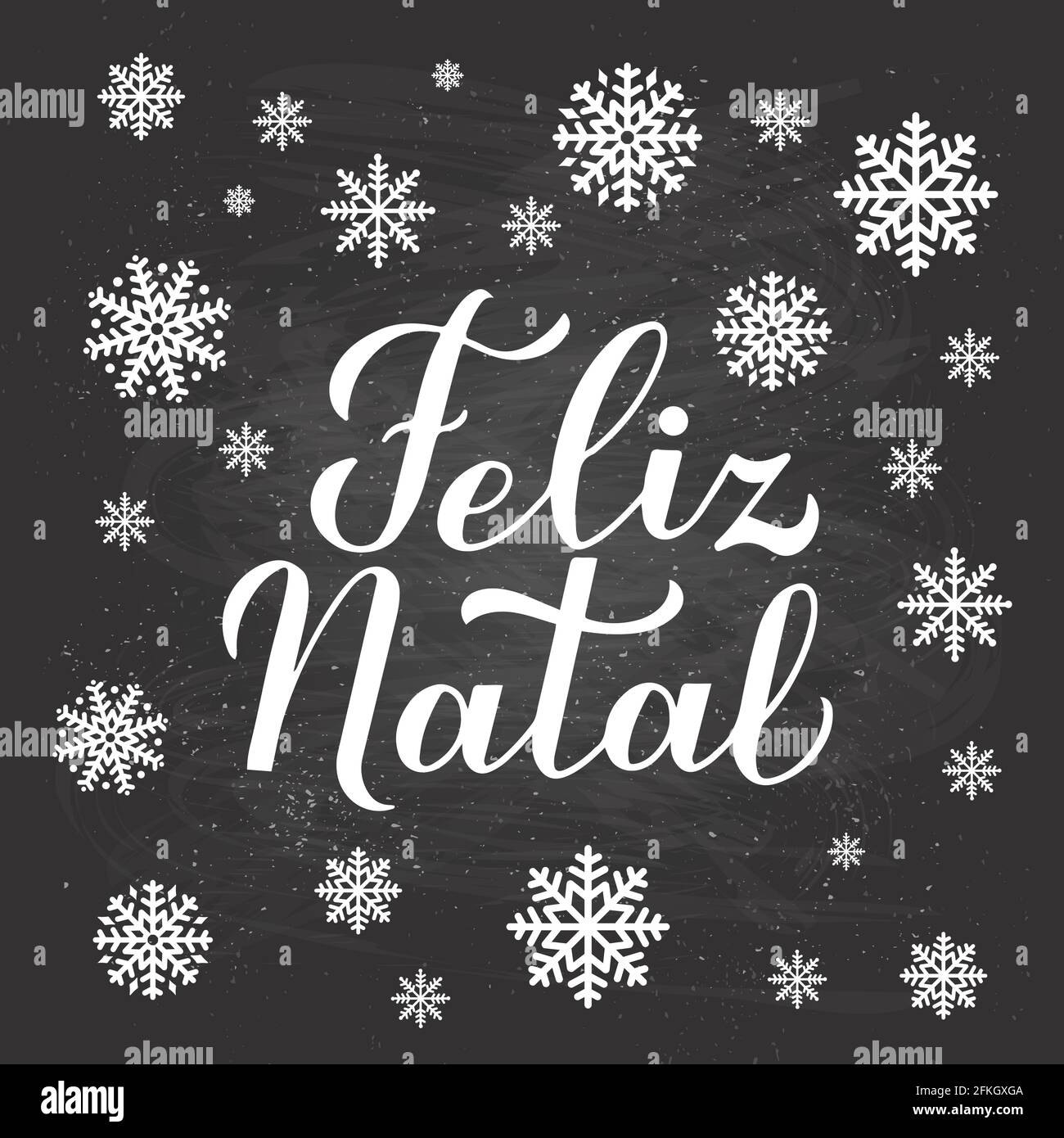 Feliz Natal calligraphy hand lettering on chalkboard background with ...