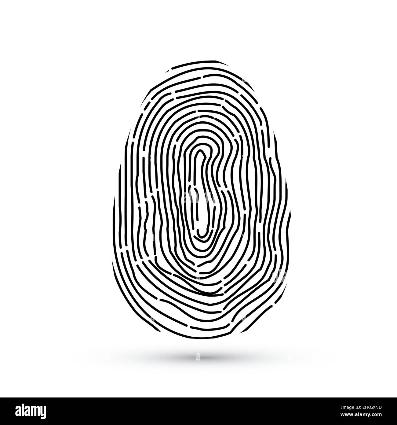 Fingerprint vector icon isolated on write with shadow. Security access ...