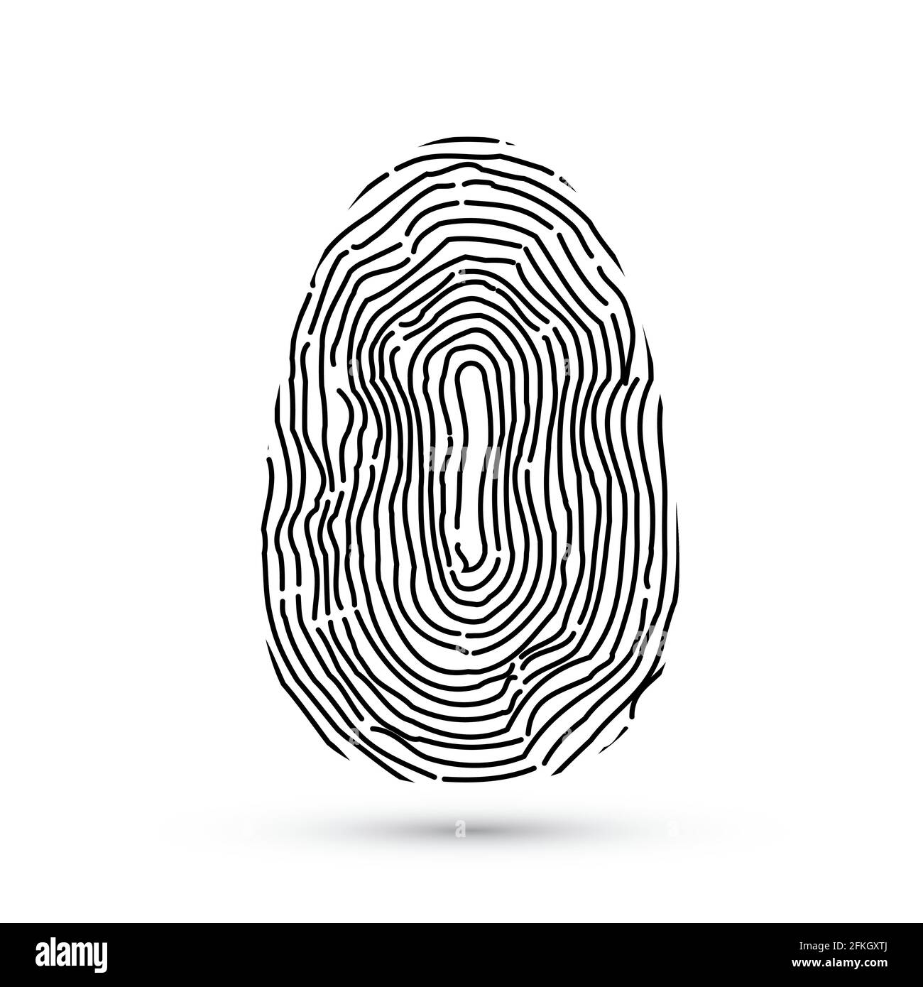 Fingerprint vector icons isolated on write with shadow. Biometric ...
