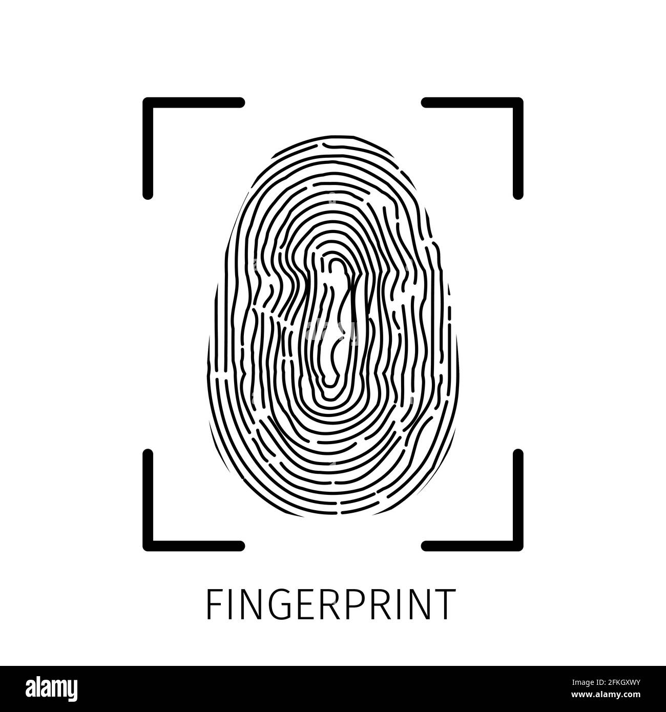 Fingerprint scanner vector icons isolated on write. Biometric ...