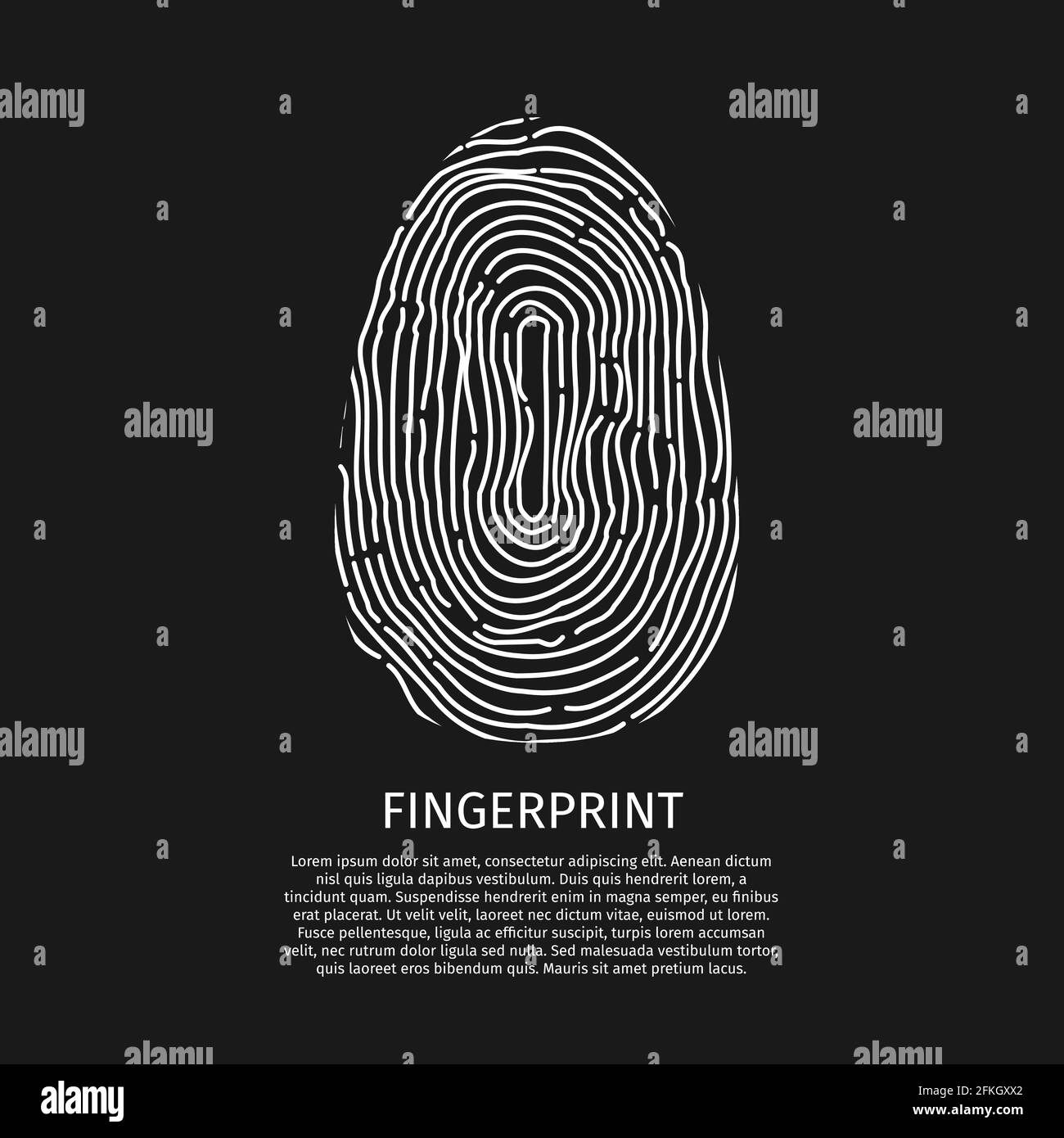 Fingerprint vector icon. Electronic signature concept. Biometric ...