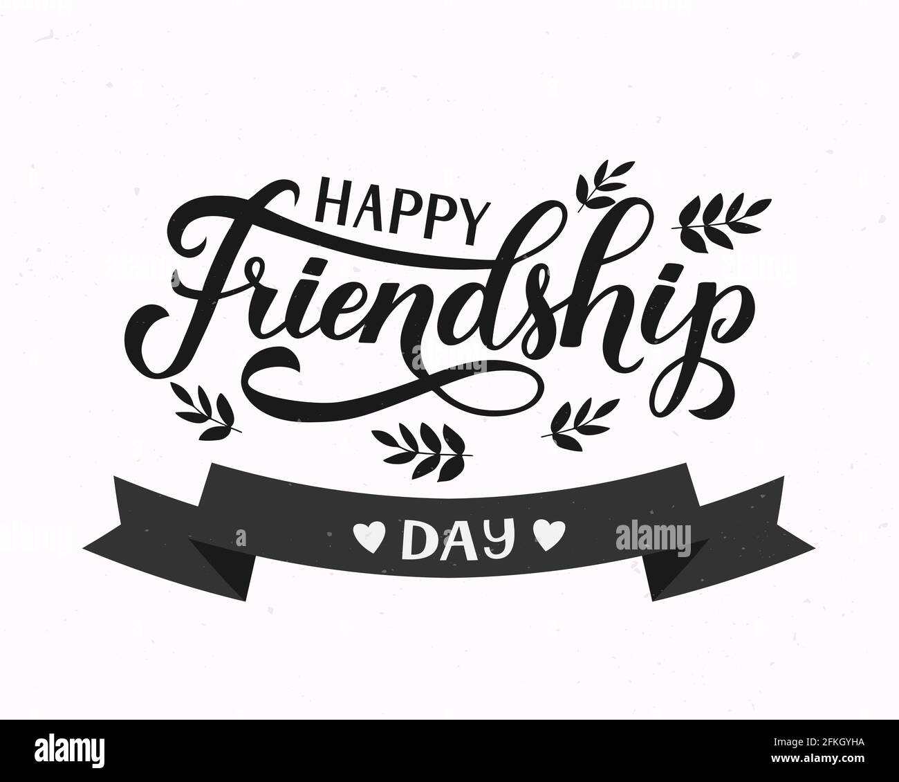 Happy Friendship Day calligraphy hand lettering. Easy to edit template ...