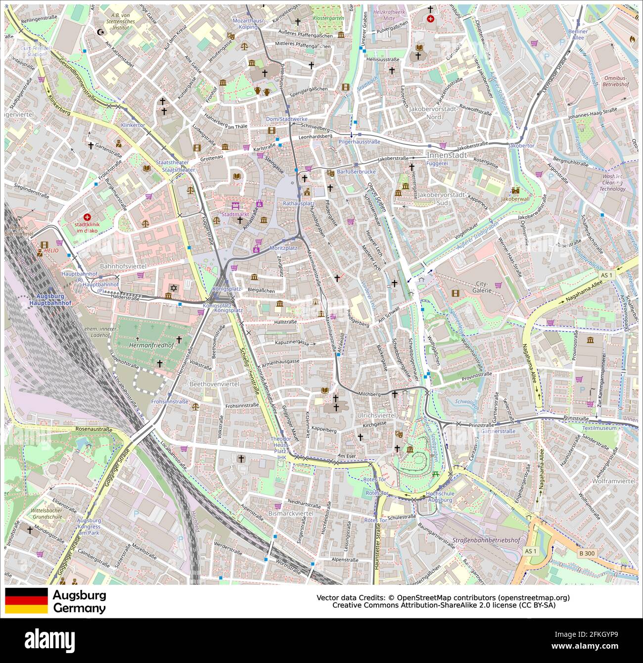 Map Of Augsburg Stock Vector Images - Alamy