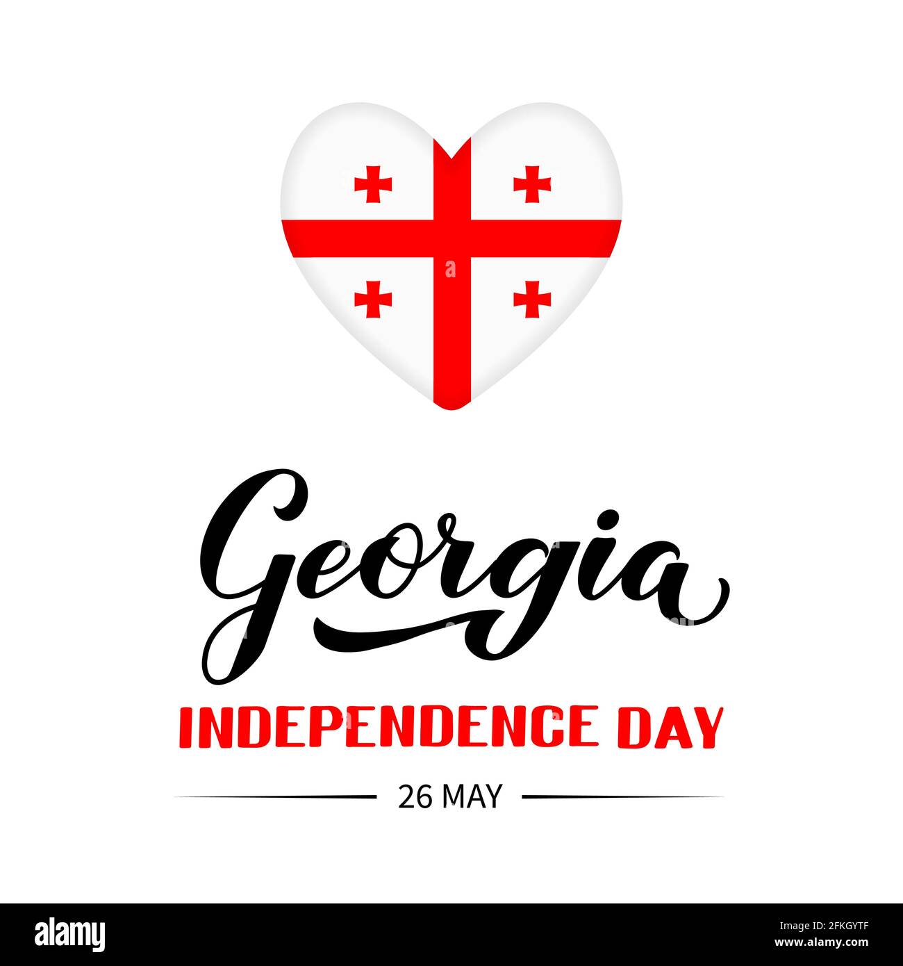 Georgia Independence day calligraphy hand lettering with national ...