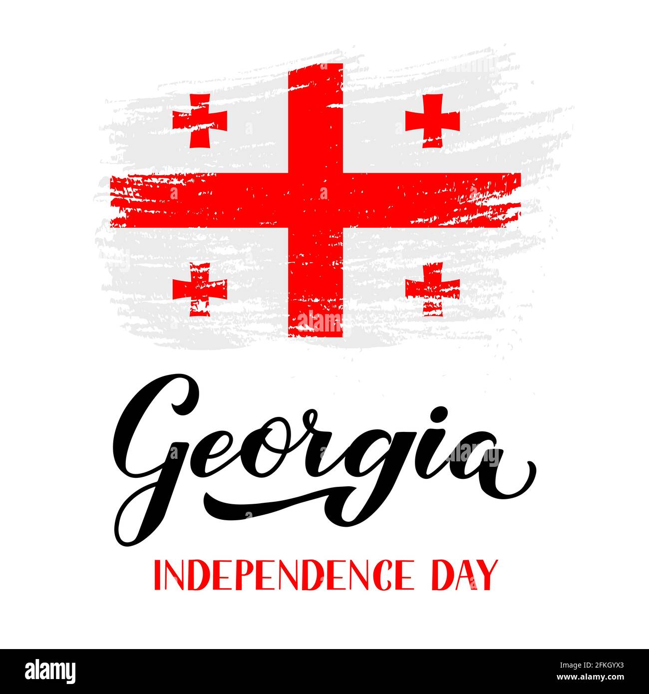 Georgia Independence day calligraphy hand lettering with national ...
