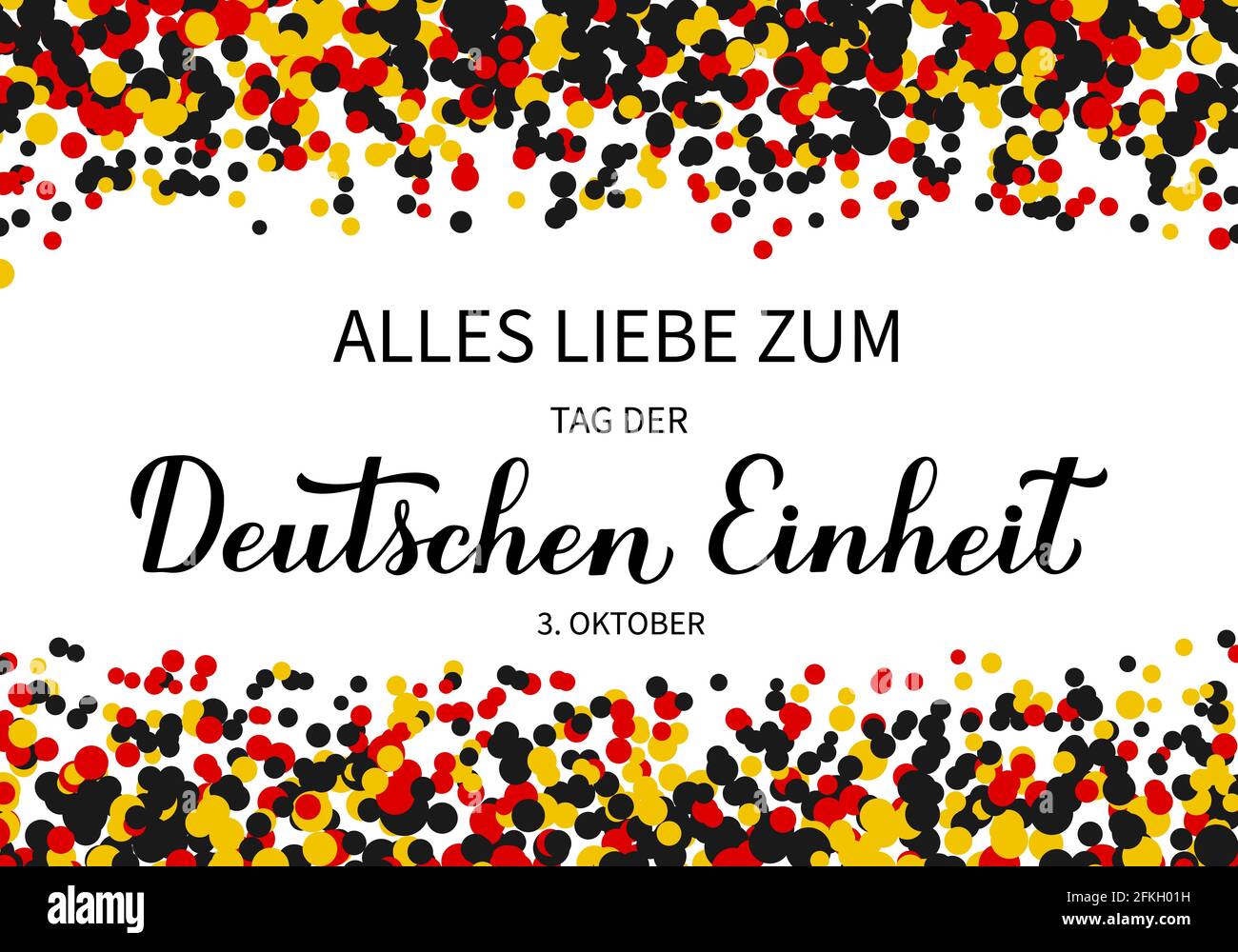 Tag der Deutschen Einheit translate Happy German Unity Day calligraphy ...