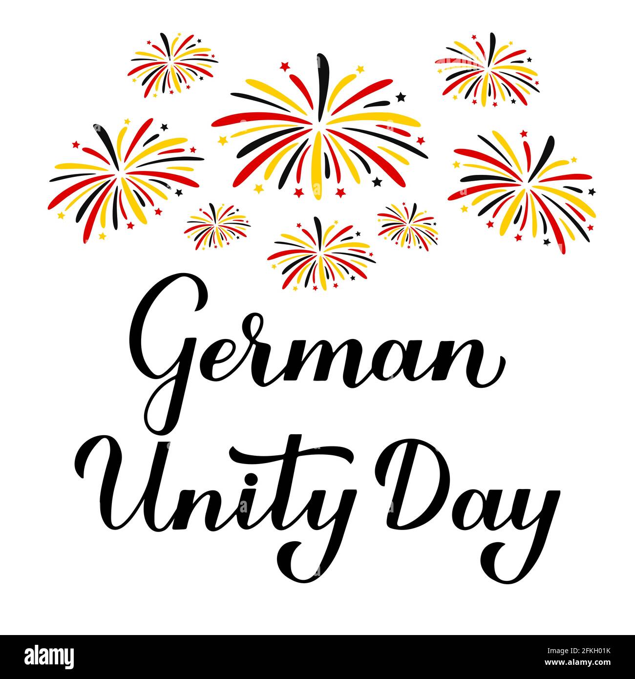 German Unity Day calligraphy hand lettering. National holiday in ...