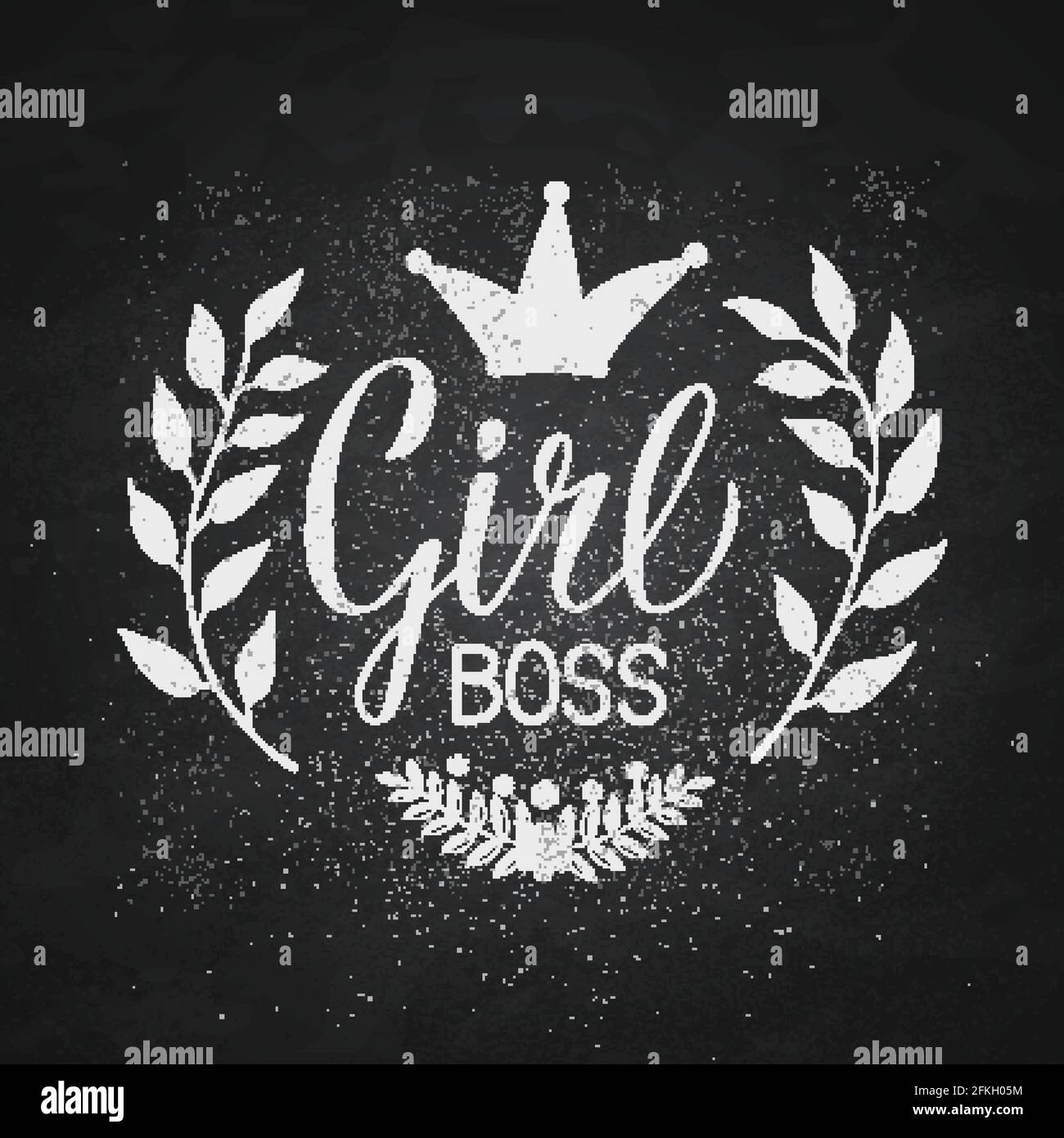 Girl Boss hand written inspirational quote. Feminist slogan calligraphy ...