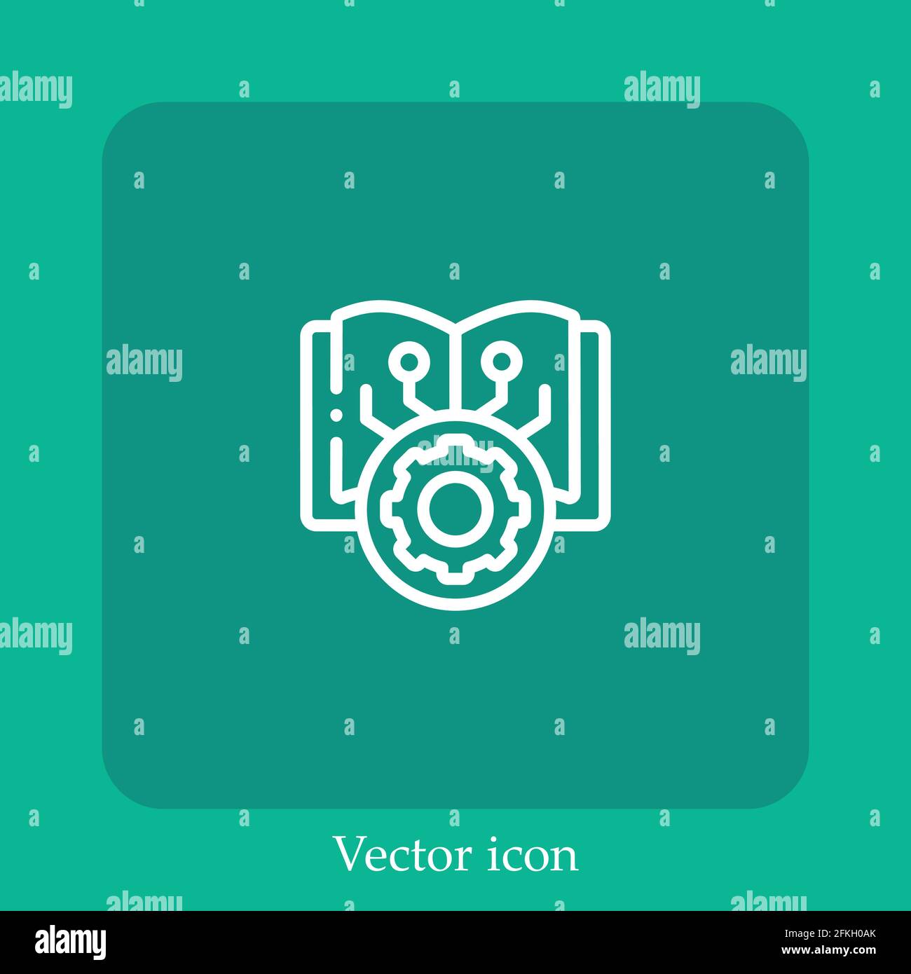 machine learning vector icon linear icon.Line with Editable stroke ...