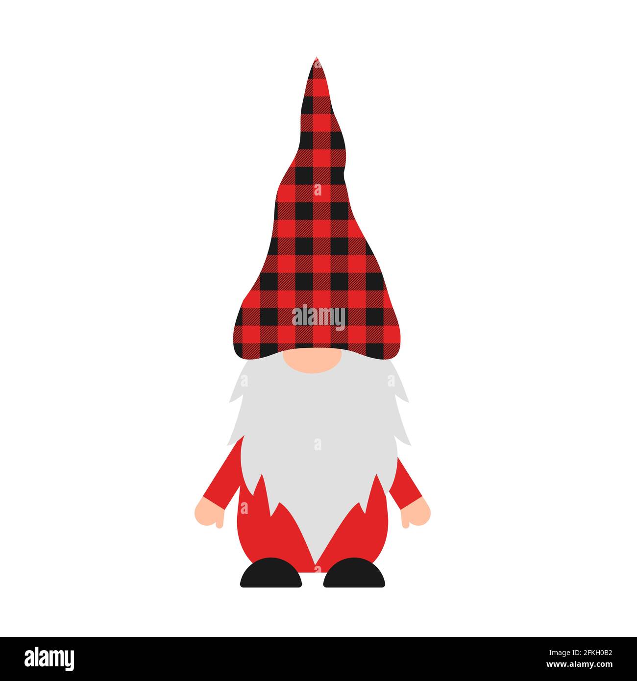 Cute cartoon gnome for Christmas or Valentines Day with red buffalo ...