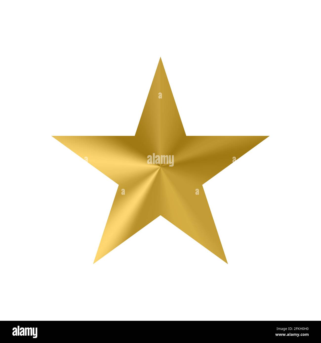 Metallic gold star isolated on white background. Simple golden star ...
