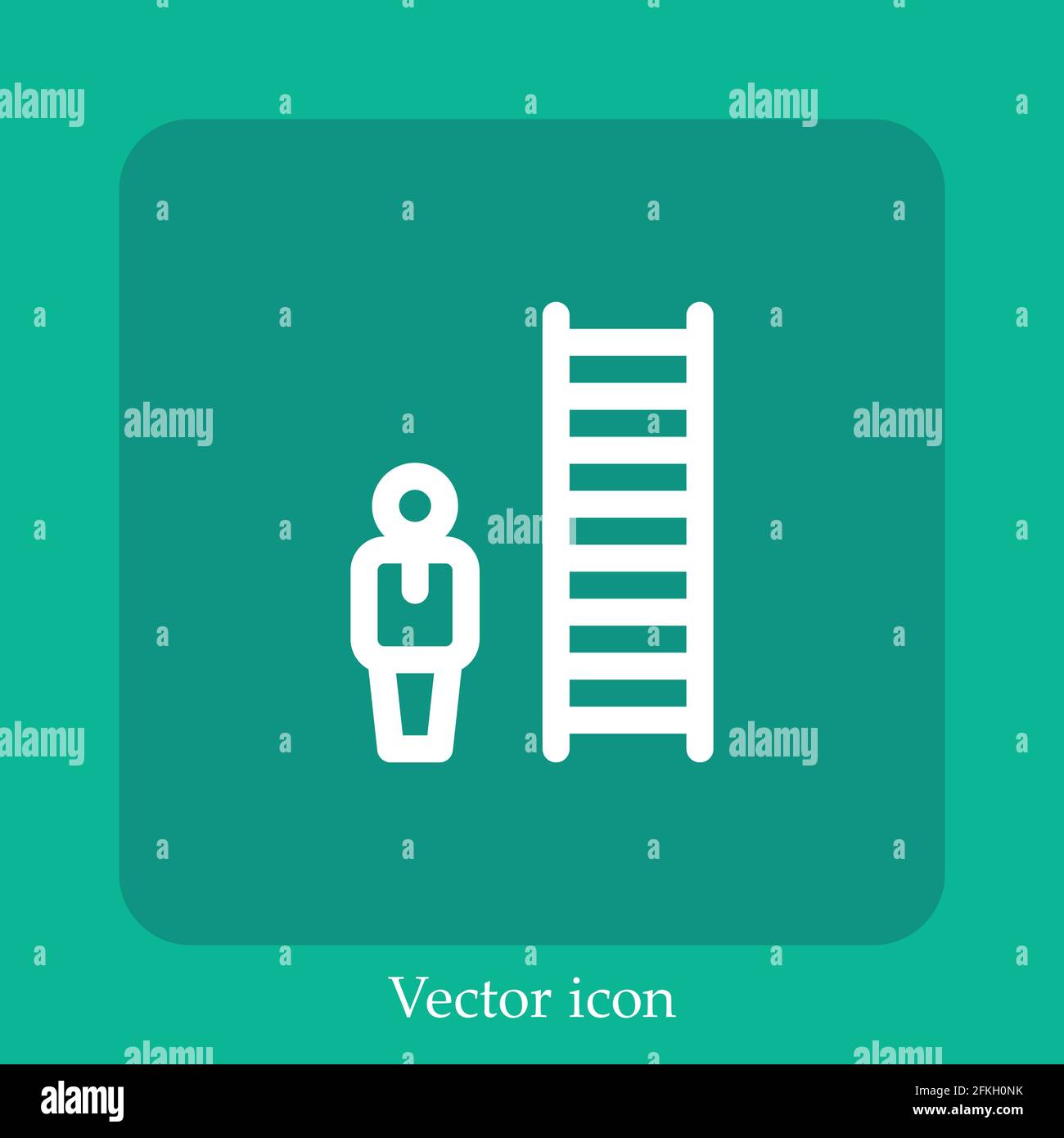 ladder vector icon linear icon.Line with Editable stroke Stock Vector ...