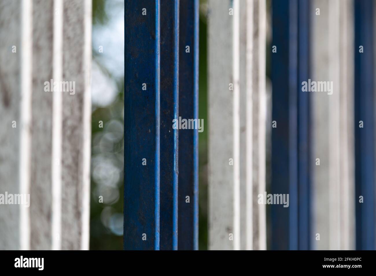 Blue and white gate hi-res stock photography and images - Alamy