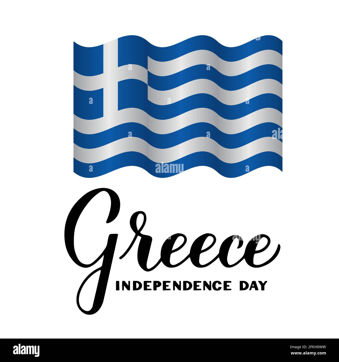 Greece Independence Day calligraphy hand lettering. Greek holiday ...