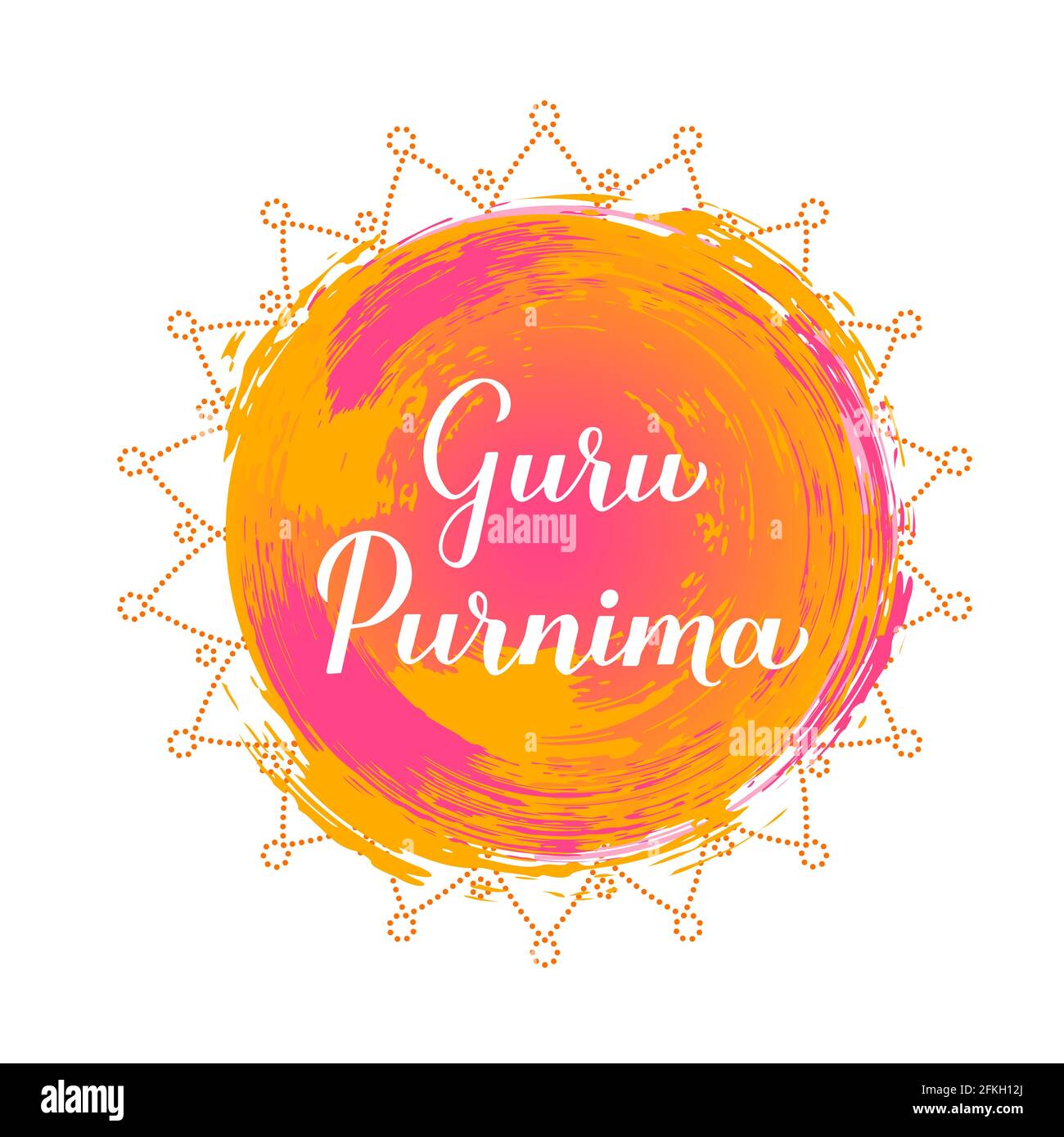 Guru Purnima calligraphy hand lettering. Hindu holiday for honoring ...