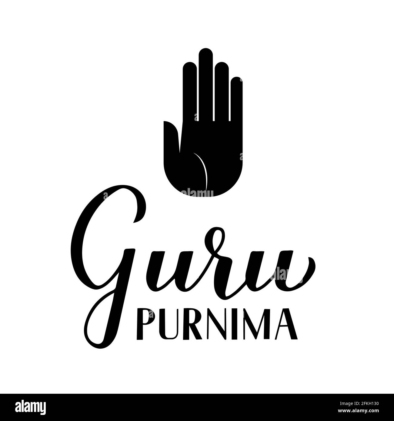Guru Purnima calligraphy hand lettering isolated on white. Buddhist ...