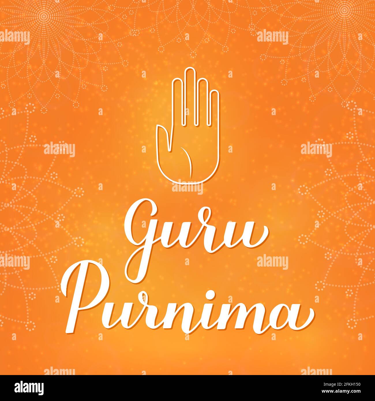 Guru Purnima calligraphy hand lettering. Buddhist and Hinduist holiday ...