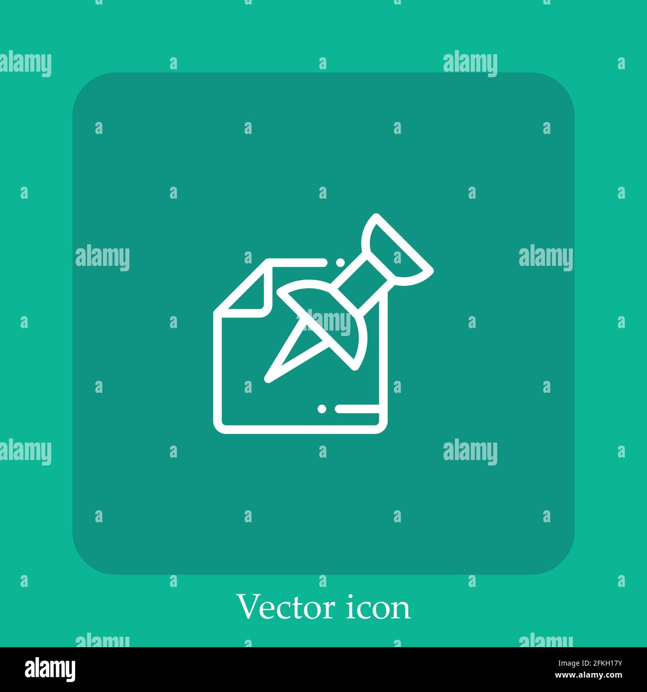 push pin vector icon linear icon.Line with Editable stroke Stock Vector ...