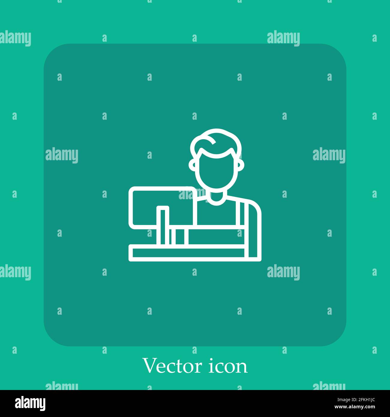 clerk vector icon linear icon.Line with Editable stroke Stock Vector ...