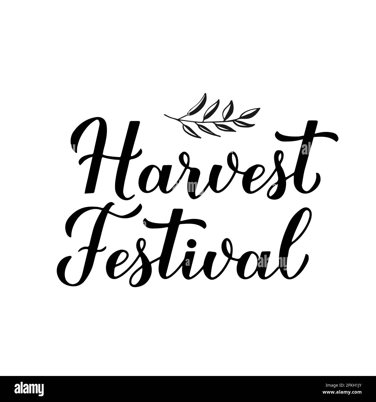 Harvest Festival calligraphy lettering isolated on white. Vector ...