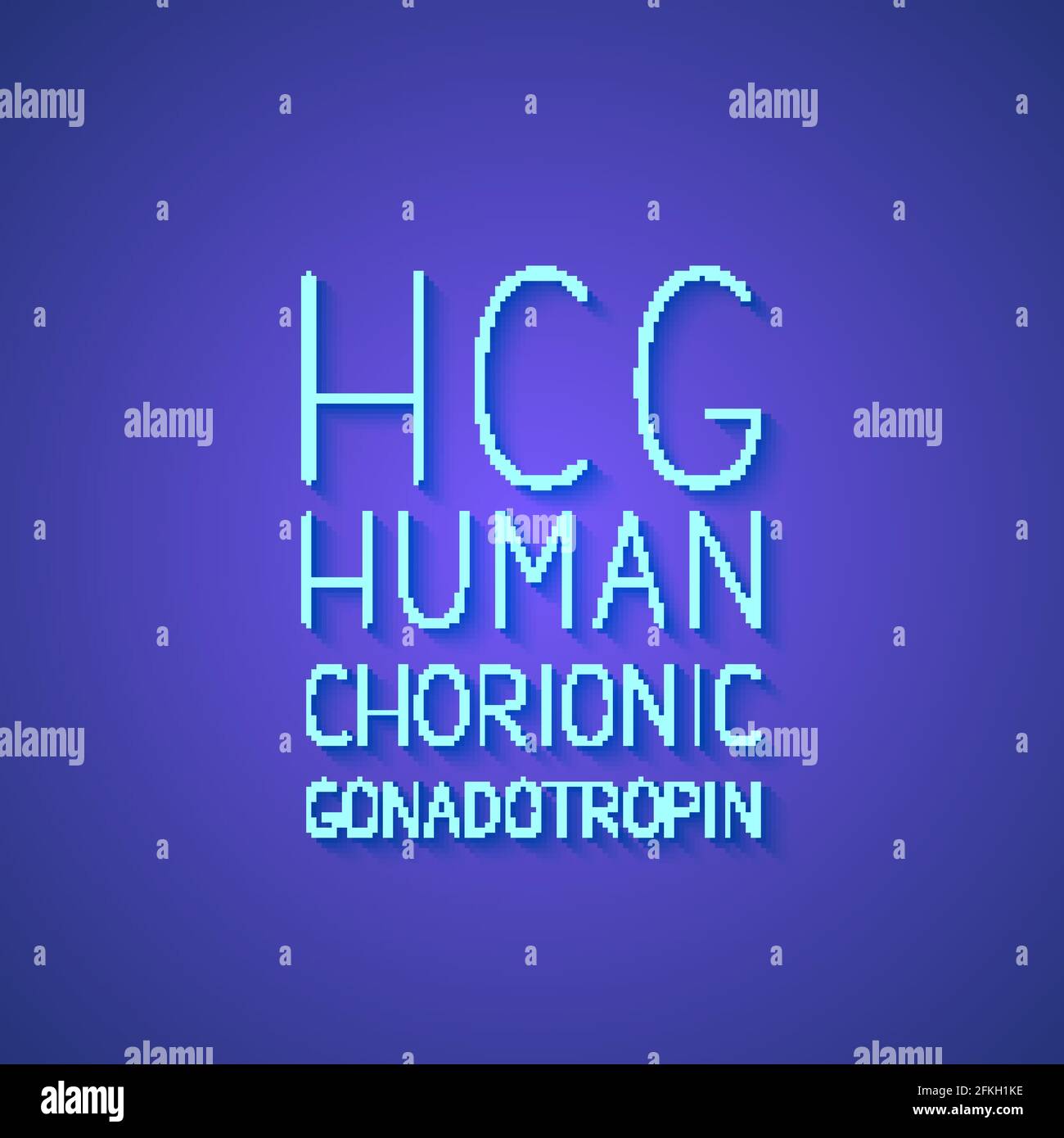 HCG neon typography poster. Human Chorionic Gonadotropin 3d lettering ...
