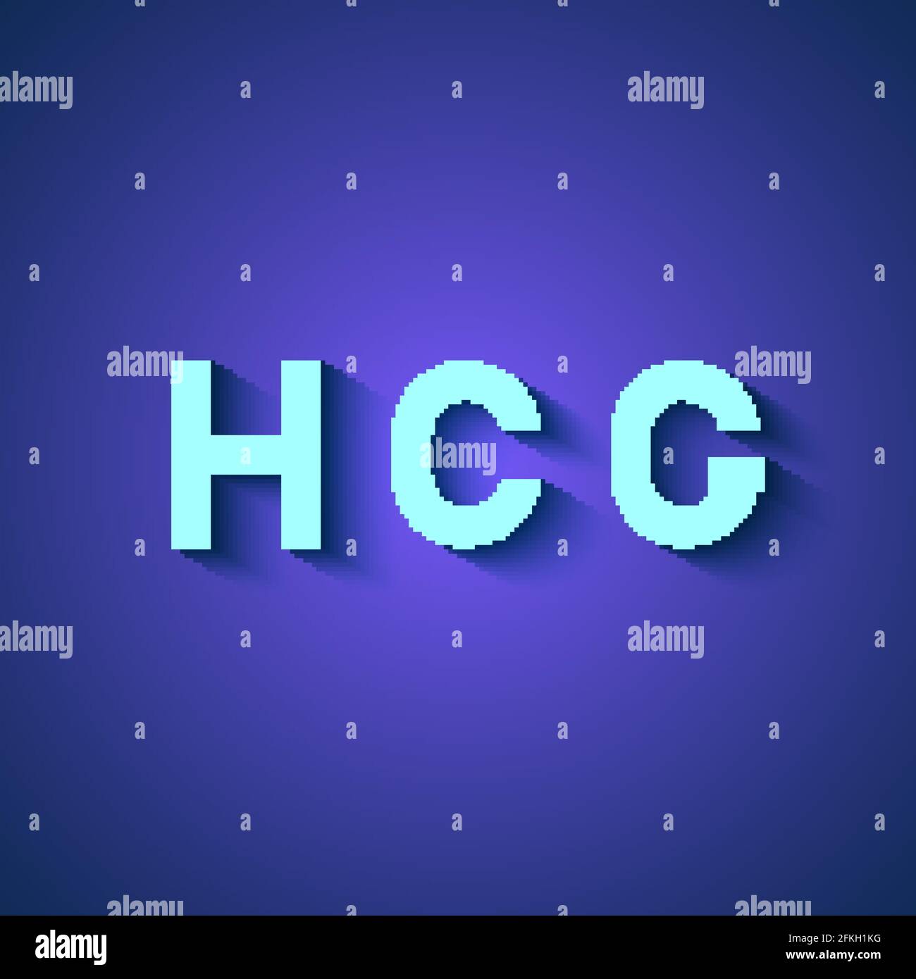 HCG neon typography poster. Human Chorionic Gonadotropin 3d lettering ...