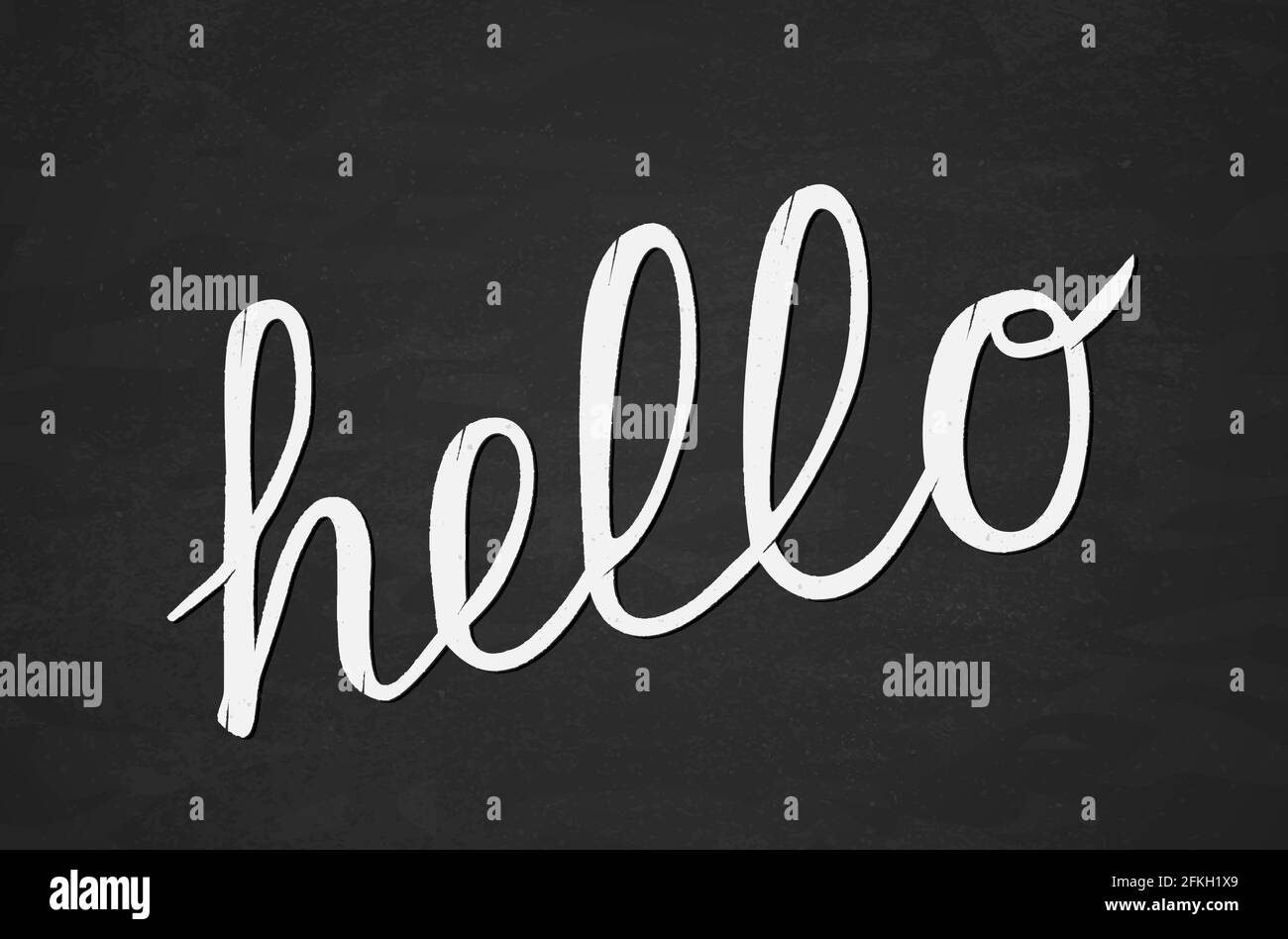Hand lettering Hello on chalkboard background. Calligraphy font hand ...