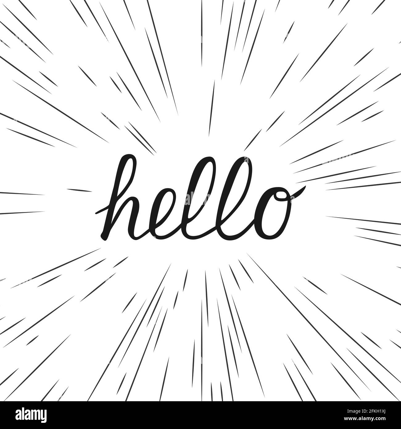The word Hello is written by brush pen. Modern calligraphy hand ...