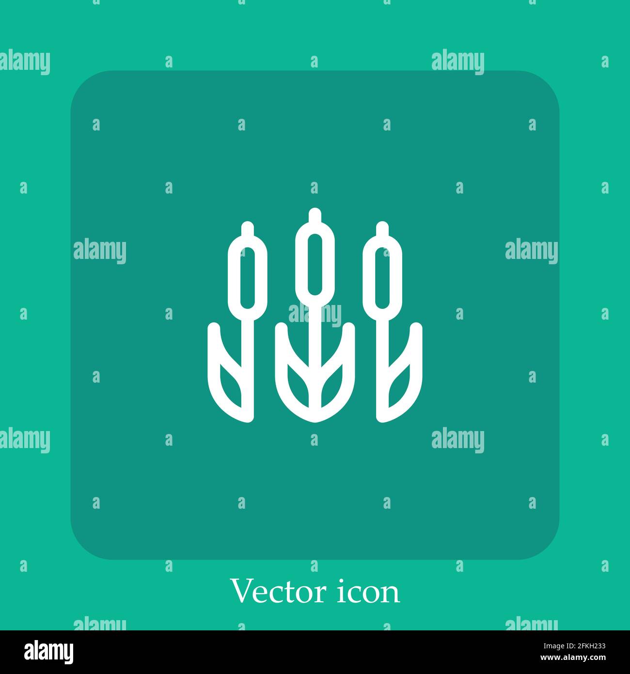 reeds vector icon linear icon.Line with Editable stroke Stock Vector ...