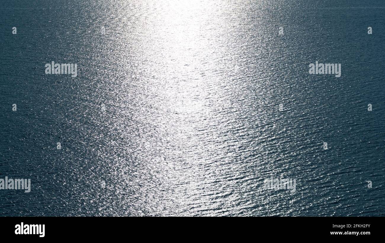 Aerial view Texture of Blue sea surface with small waves in the sea and ...