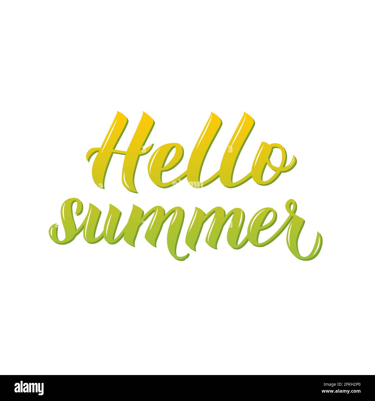 Hello summer 3d lettering isolated on white background. Inspirational ...