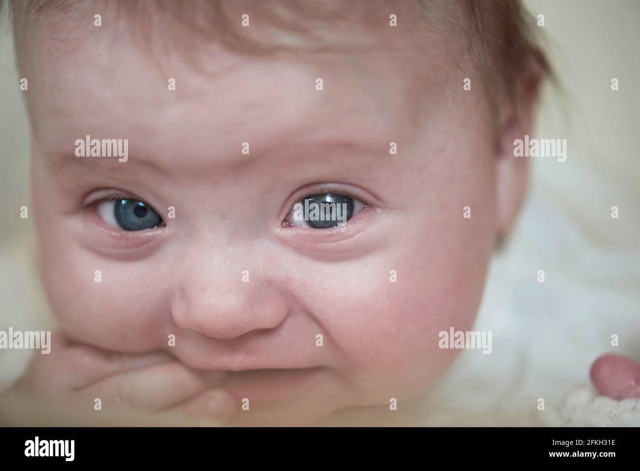 happy newborn little baby smilling Stock Photo - Alamy