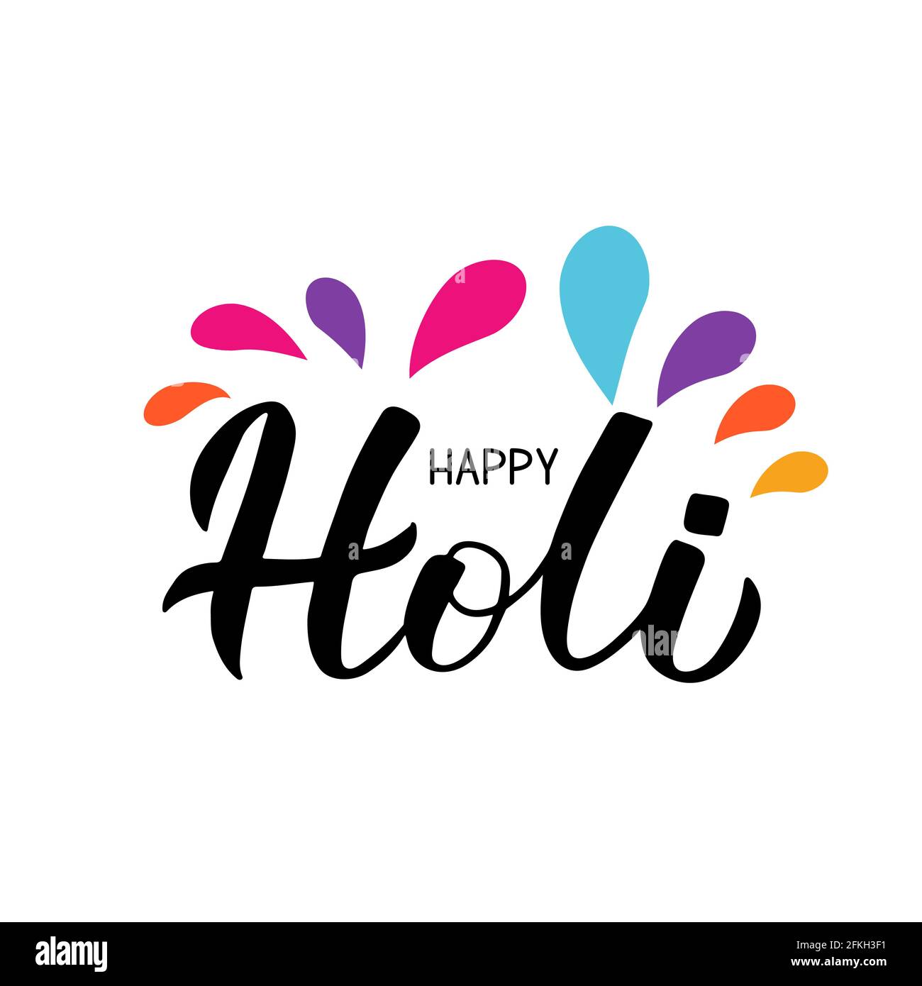 Holi calligraphy hand lettering isolated on white. Indian Traditional ...