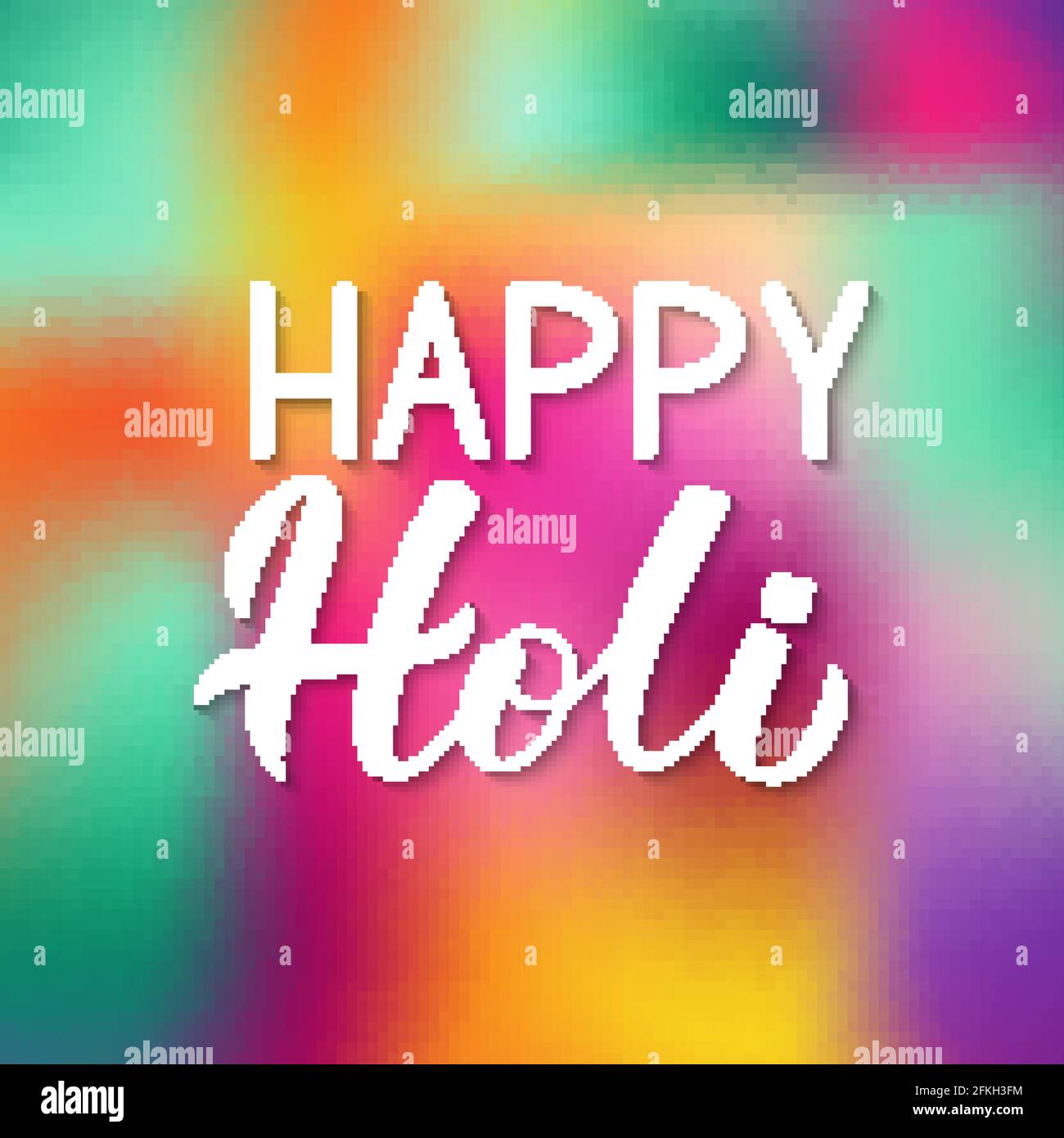 Holi calligraphy hand lettering on bright colorful background. Hindu ...
