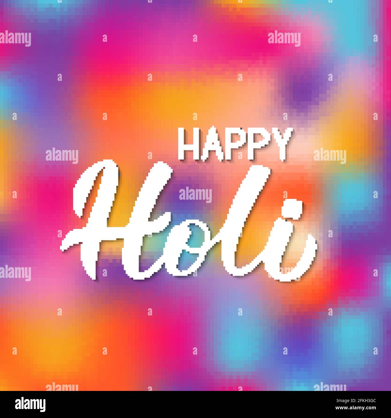 Holi calligraphy hand lettering on bright colorful background. Indian ...