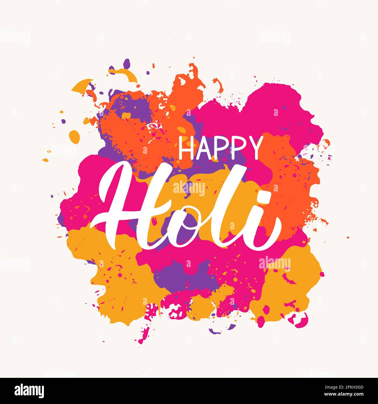 Happy Holi calligraphy hand lettering . Hindu Traditional festival of ...