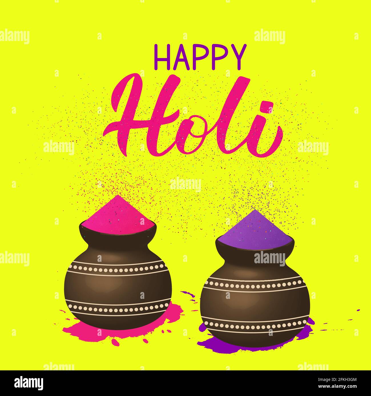 Happy Holi hand lettering . Indian Traditional festival of colors or ...