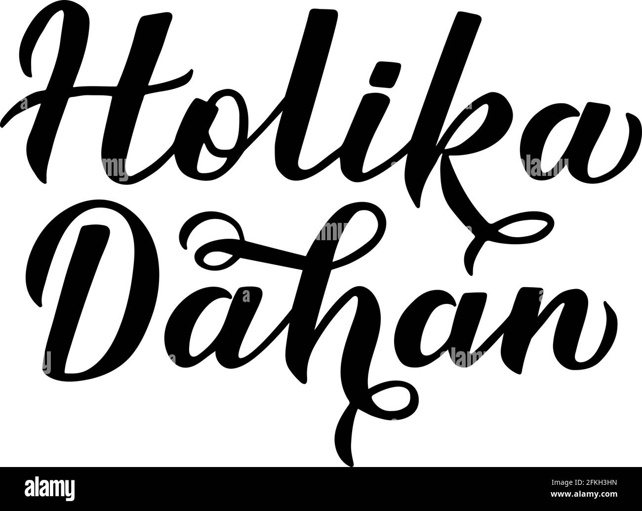 Holika Dahan calligraphy hand lettering isolated on white. Indian ...