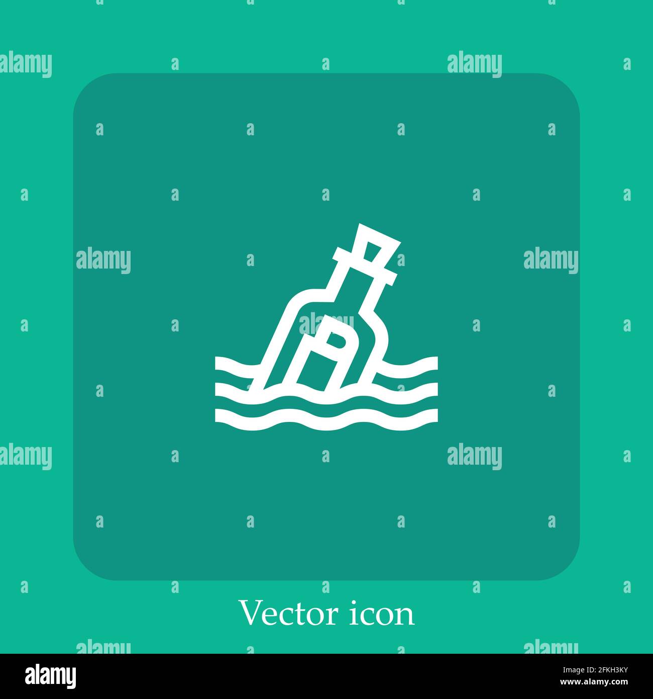 message in a bottle vector icon linear icon.Line with Editable stroke ...