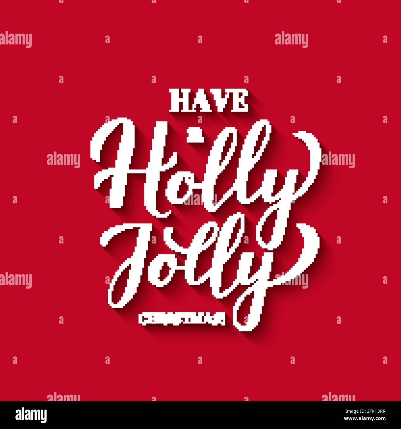 Have a Holly Jolly Christmas calligraphy hand lettering with shadow on ...