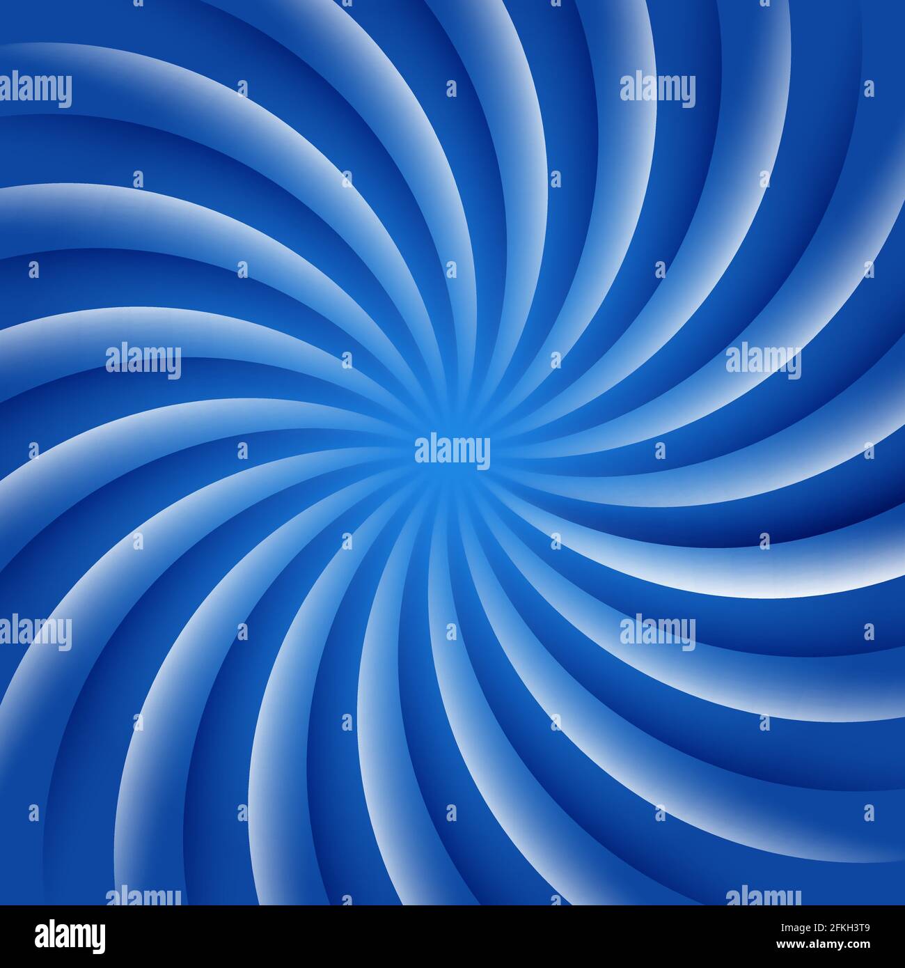 Blue and white rotating hypnosis spiral. Optical illusion. Hypnotic psychedelic vector ...