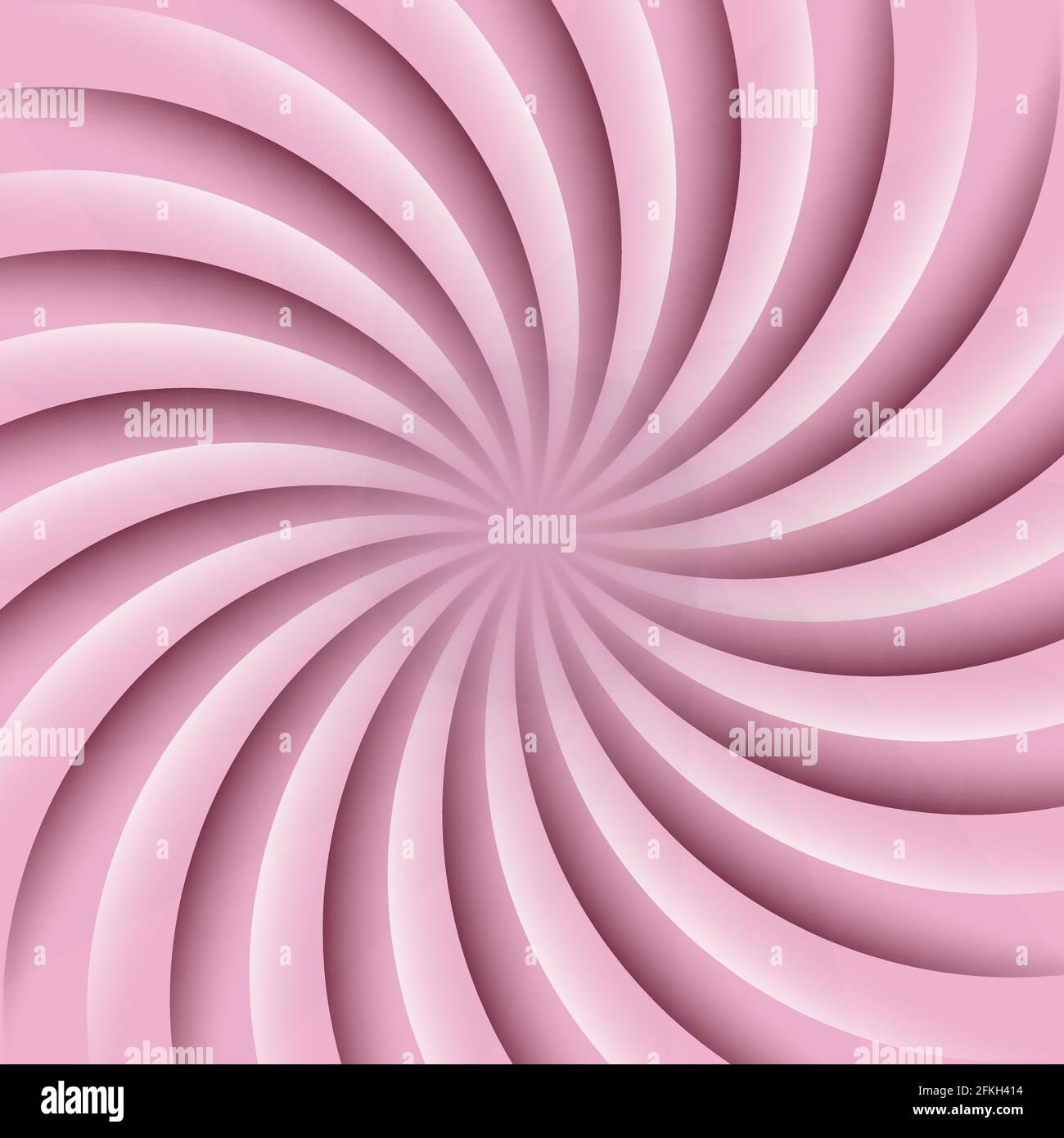 Soft pink and white rotating hypnosis spiral. Twirl abstract background. Optical illusion ...