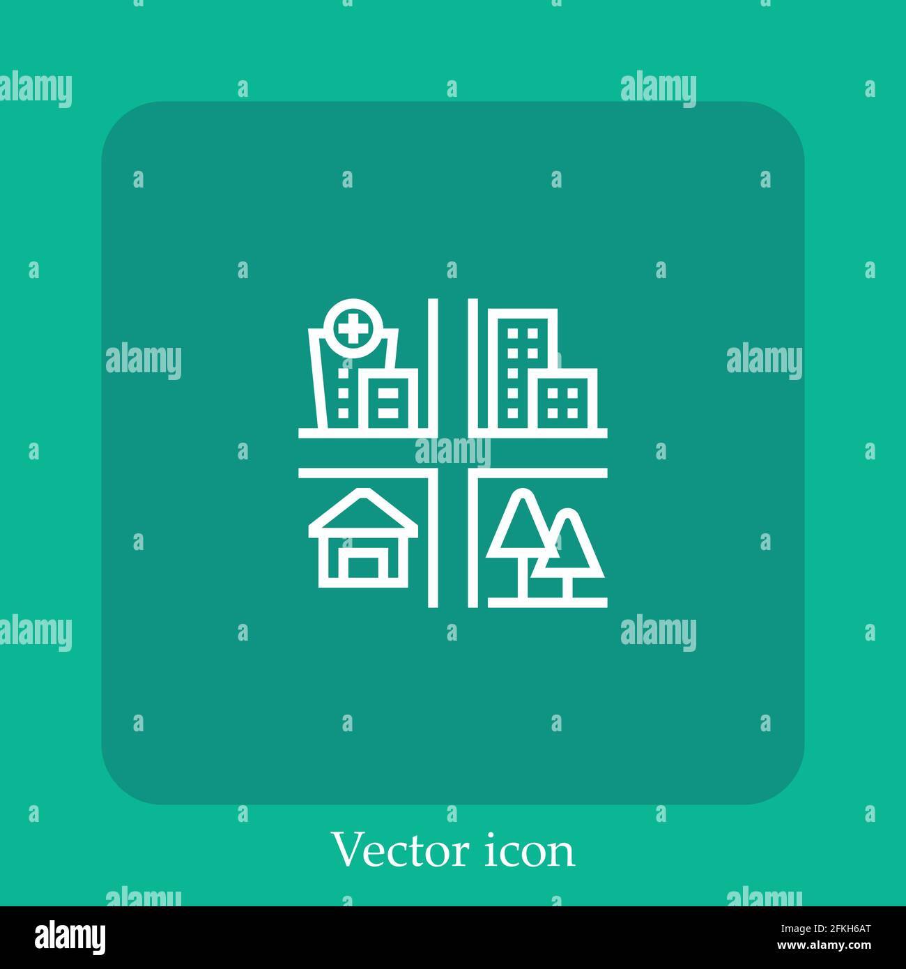 infrastructure vector icon linear icon.Line with Editable stroke Stock ...