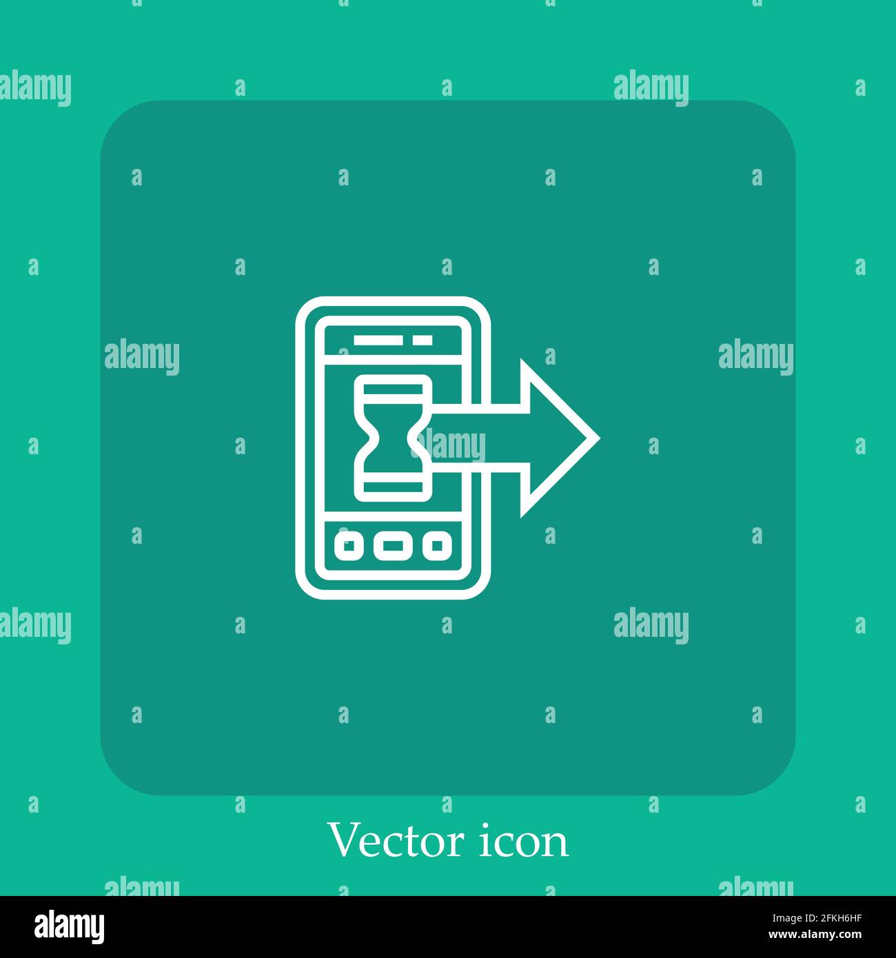 fast forward vector icon linear icon.Line with Editable stroke Stock ...