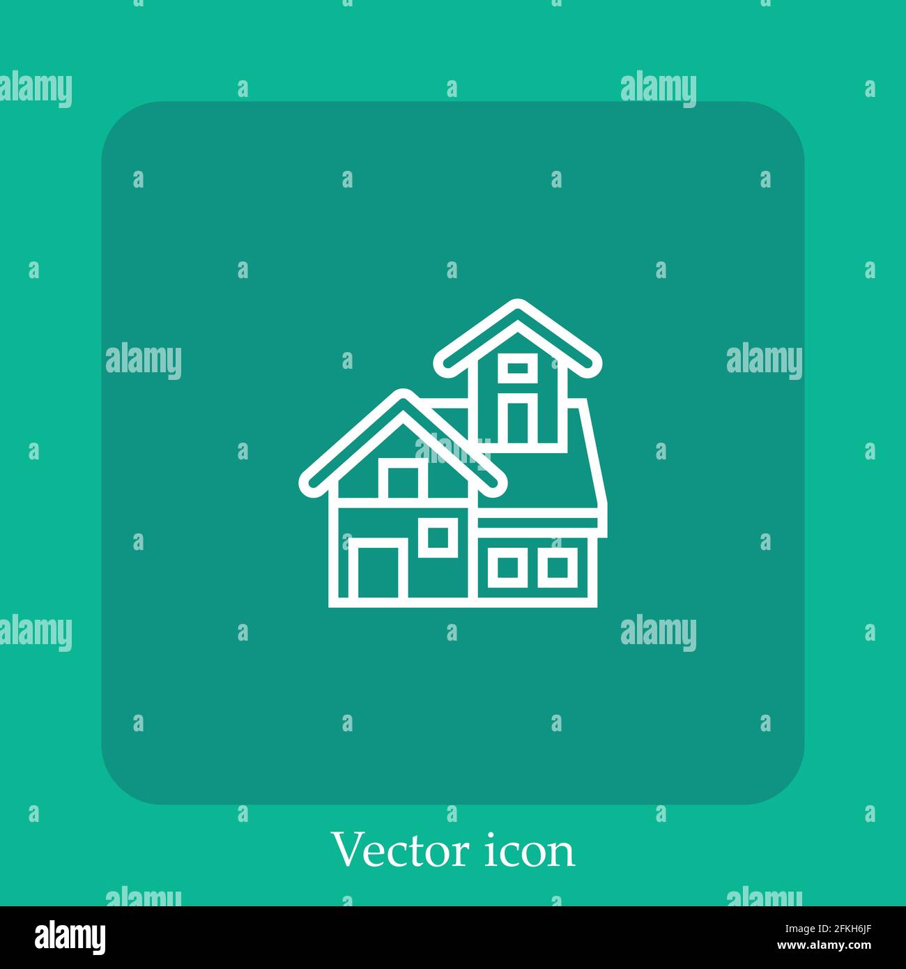 medieval house vector icon linear icon.Line with Editable stroke Stock ...